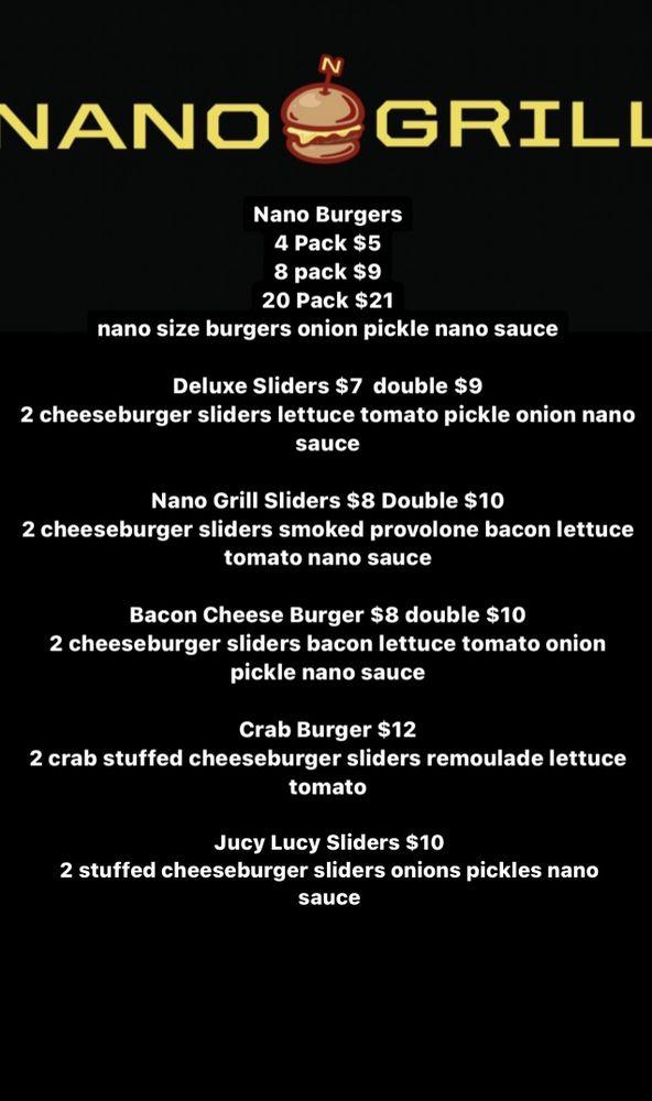 Menu at Nano Grill, Lancaster, 451 East Mifflin St
