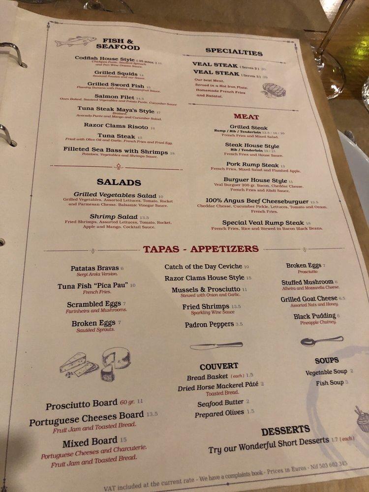 Menu at Taverna do 8 ó 80 pub & bar, Nazaré, Av. Manuel Remígio 8