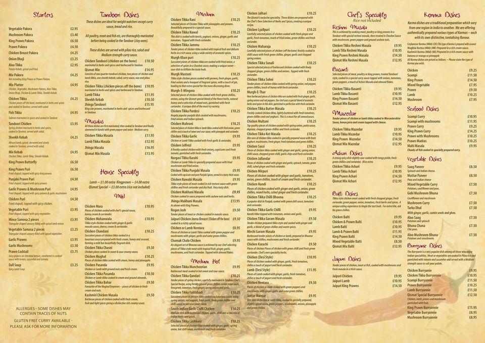Menu at Qismat Elgin Indian Cuisine restaurant, Elgin, 204 High St