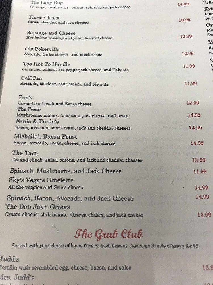 Menu at Marlene & Glen's Diner restaurant, Plymouth