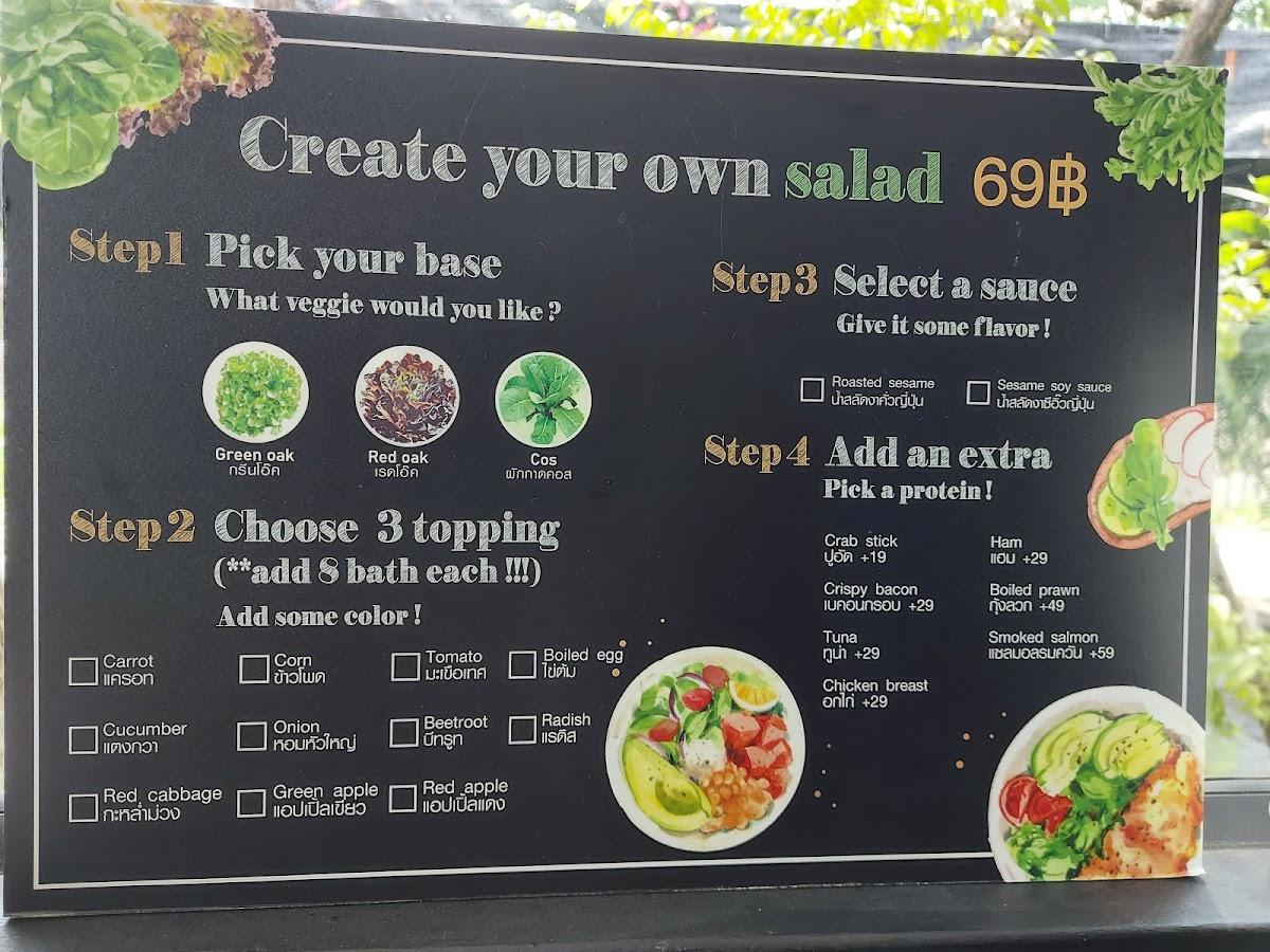 Menu at My Mali cafe, Salaya