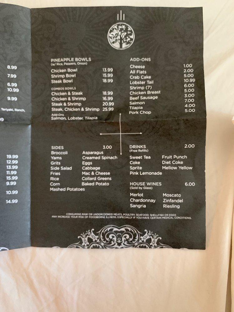 Menu at OAK Restaurant and Lounge, Augusta