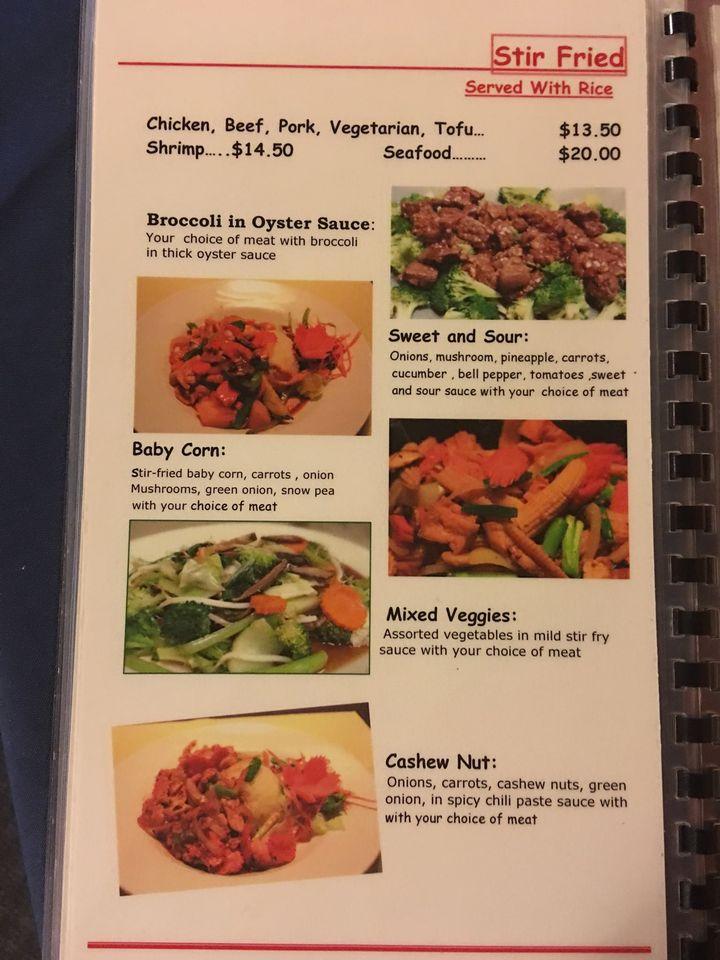 Menu at A Taste of Thai restaurant, Hailey