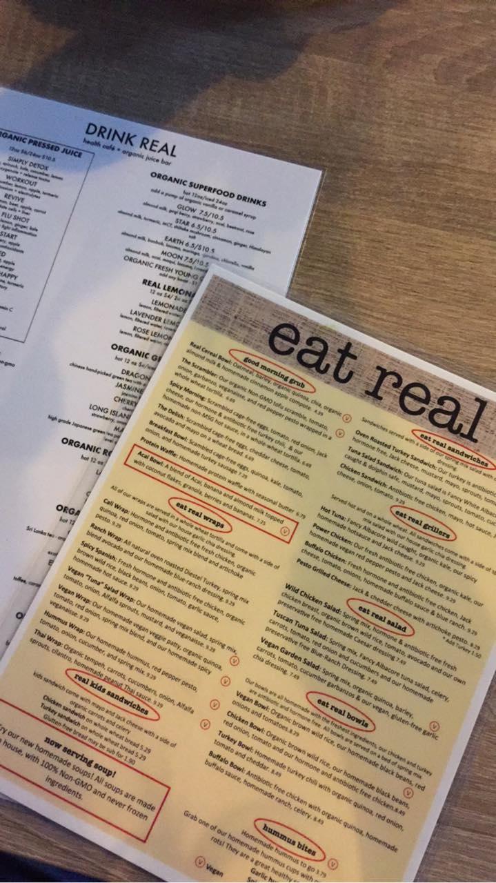 Menu at Eat Real Cafe #2, Santa Clarita, 27530 Newhall Ranch Rd