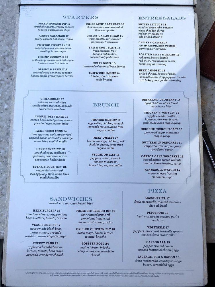 Menu at HEXX kitchen + bar, Las Vegas