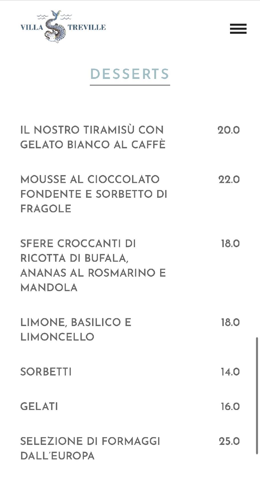 Speisekarte von Maestro's Restaurant & Terrace, Positano