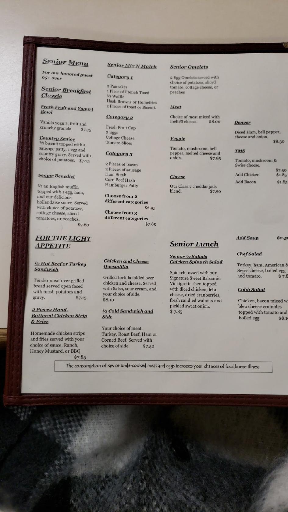 Menu at Parkside Cafe, Medford