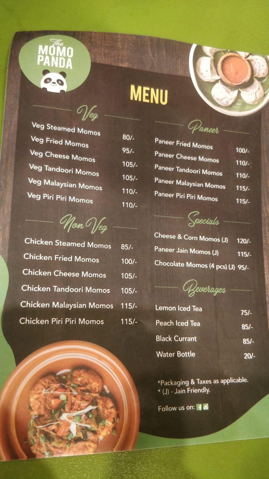 Menu at The Momo Panda, Pune, The Momo Panda, Karishma Society Shop No ...
