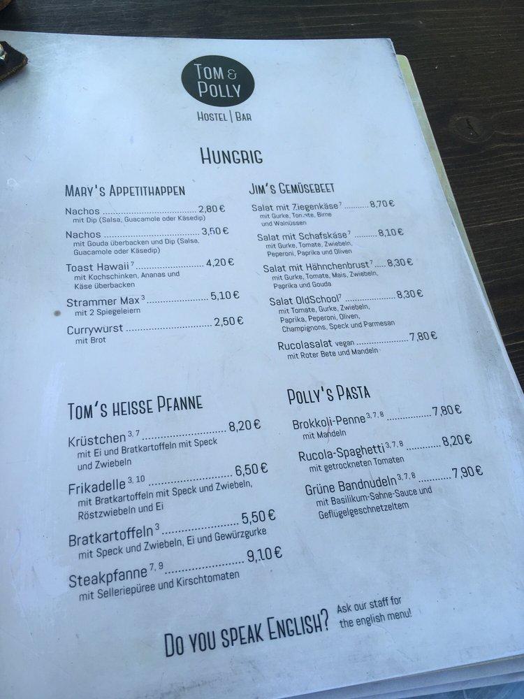Speisekarte von Tom & Polly pub & Bar, Münster