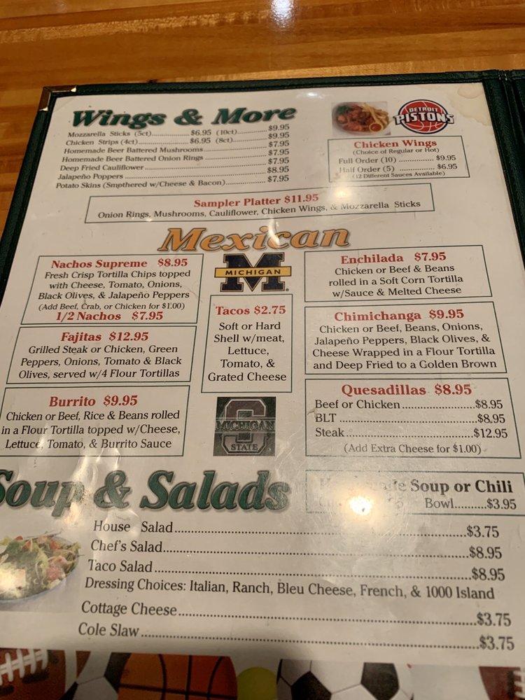Menu at Cadillac Party Lounge pub & bar, Cadillac