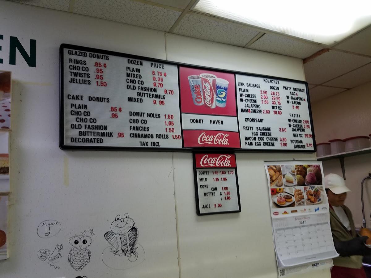 Menu at Donut Haven, Clute