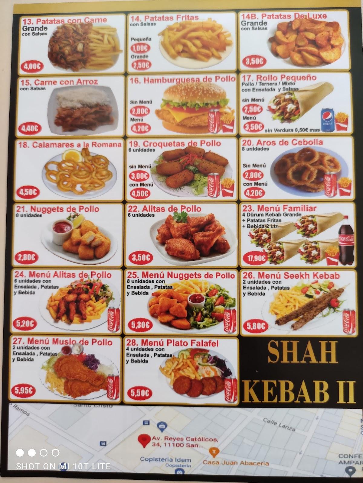 Carta del restaurante SHAH KEBAB 2, San Fernando