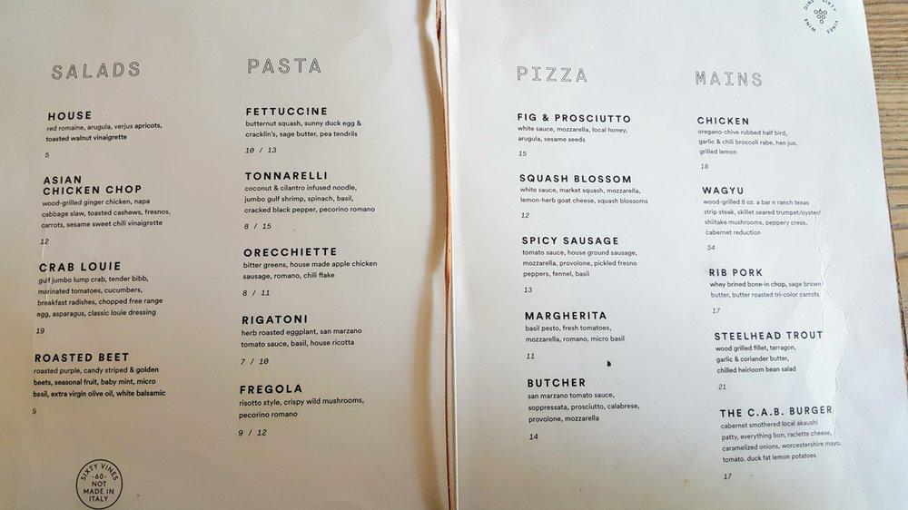 Menu at Sixty Vines pub & bar, Plano, Dallas Pkwy