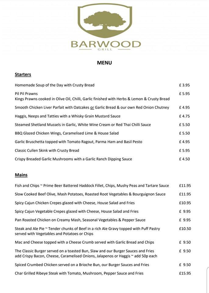 Menu at The Standalane Tavern pub & bar, Galston