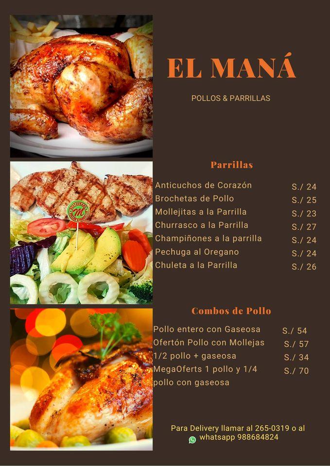 Menu at El Mana restaurant, Lince, Av. Ignacio Merino 1752