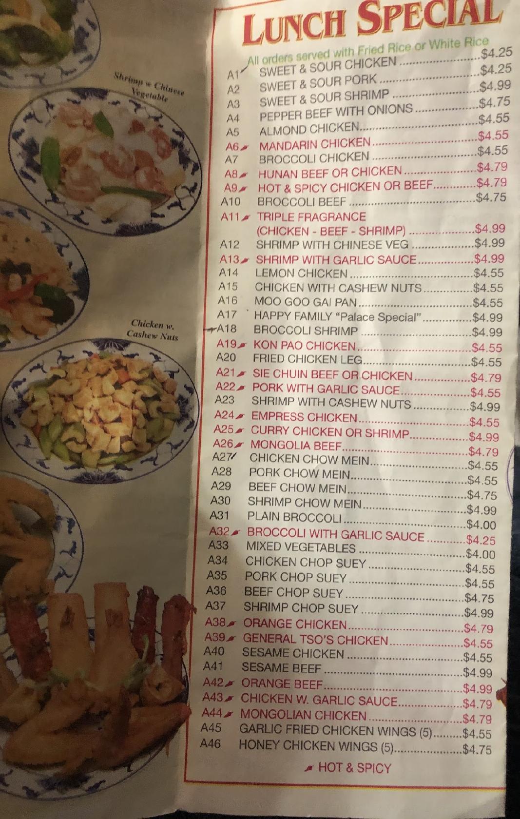 Menu at Golden Lin Chinese Restaurant, Sulphur