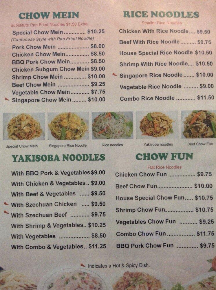 Menu at Yan Yan Chinese Cuisine restaurant, Salem