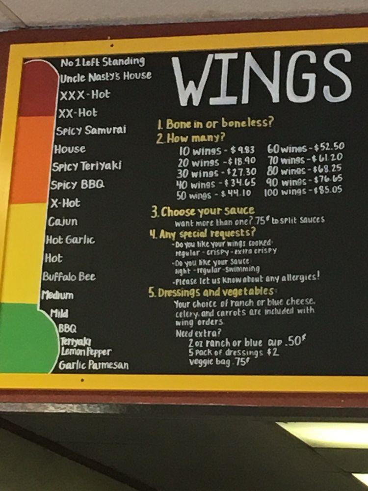Menu at CD's Wings restaurant, Westminster