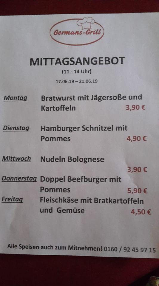 Menu at German Grill, Niedergörsdorf