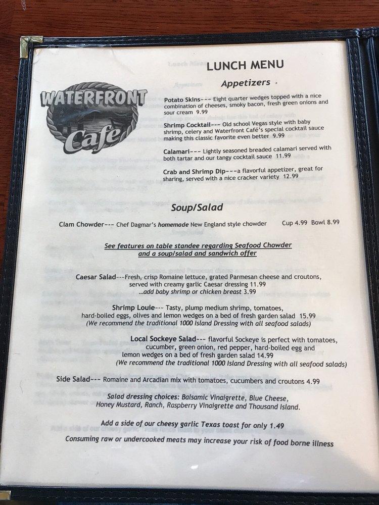Menu at La Conner Waterfront Café cafe, La Conner