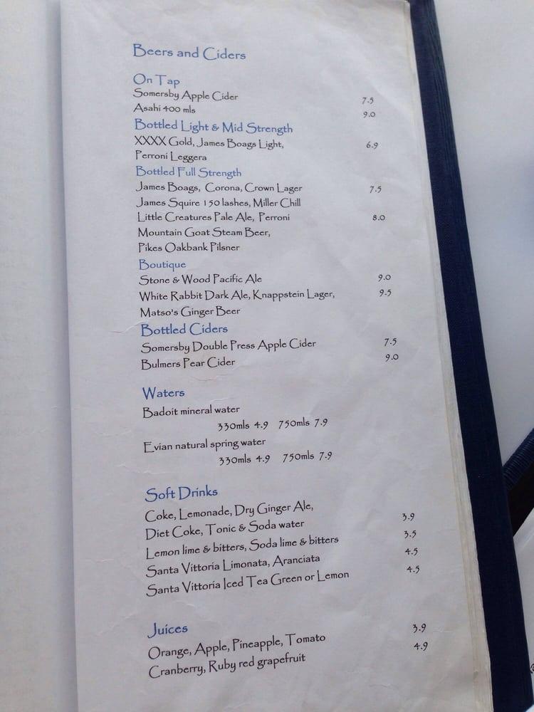 Menu at Tha Fish restaurant, Cairns, The Pier Shopping Centre