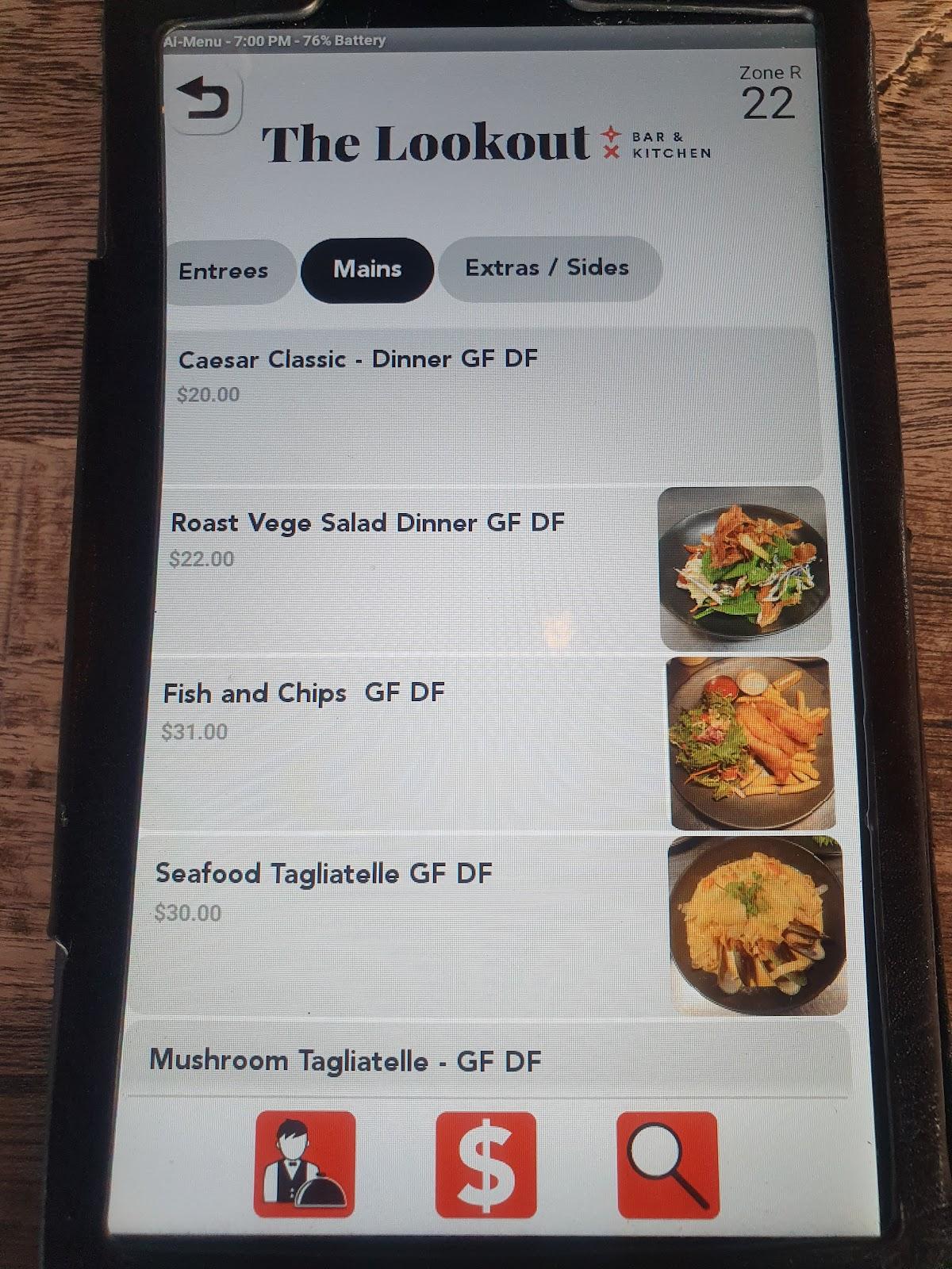 Menu at The Lookout Bar and Kitchen, Hamilton