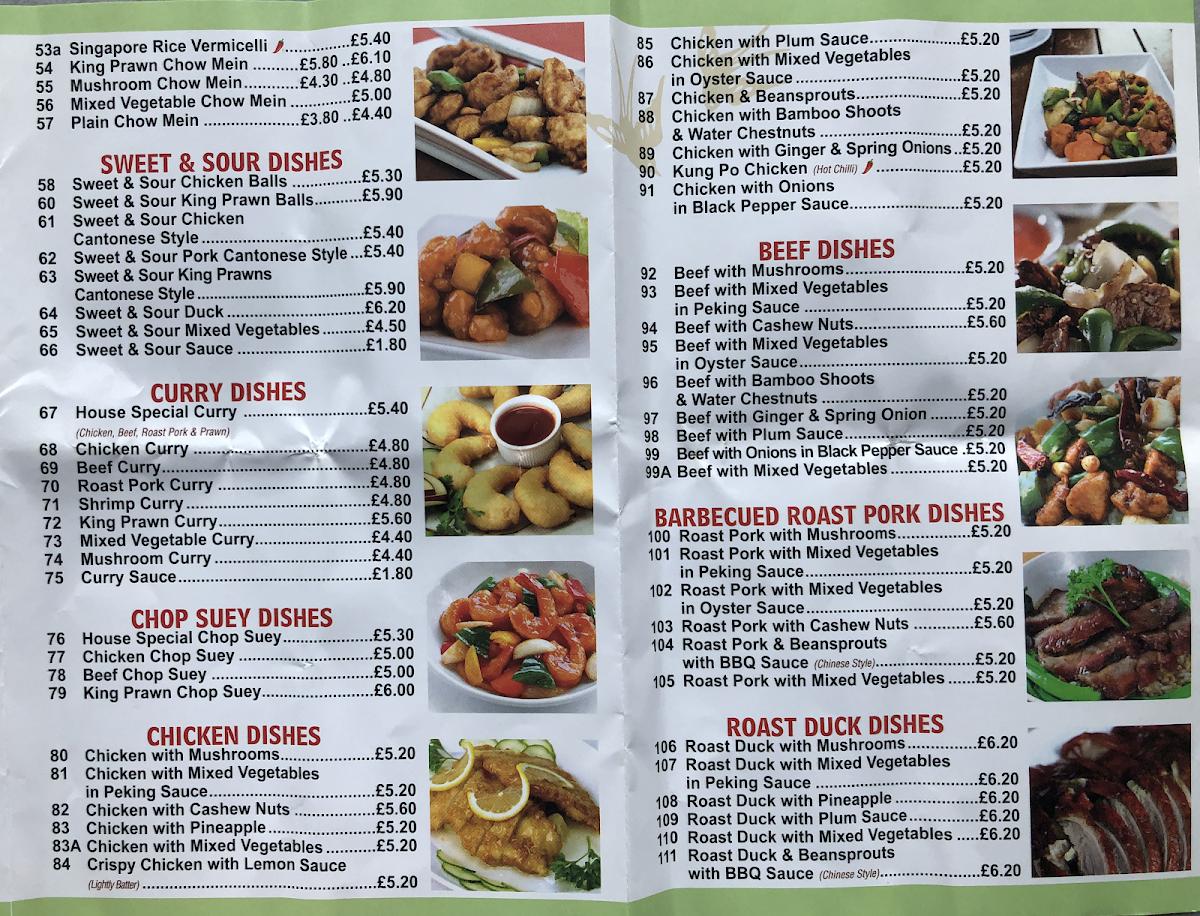Menu at Golden Well fast food, Henlow