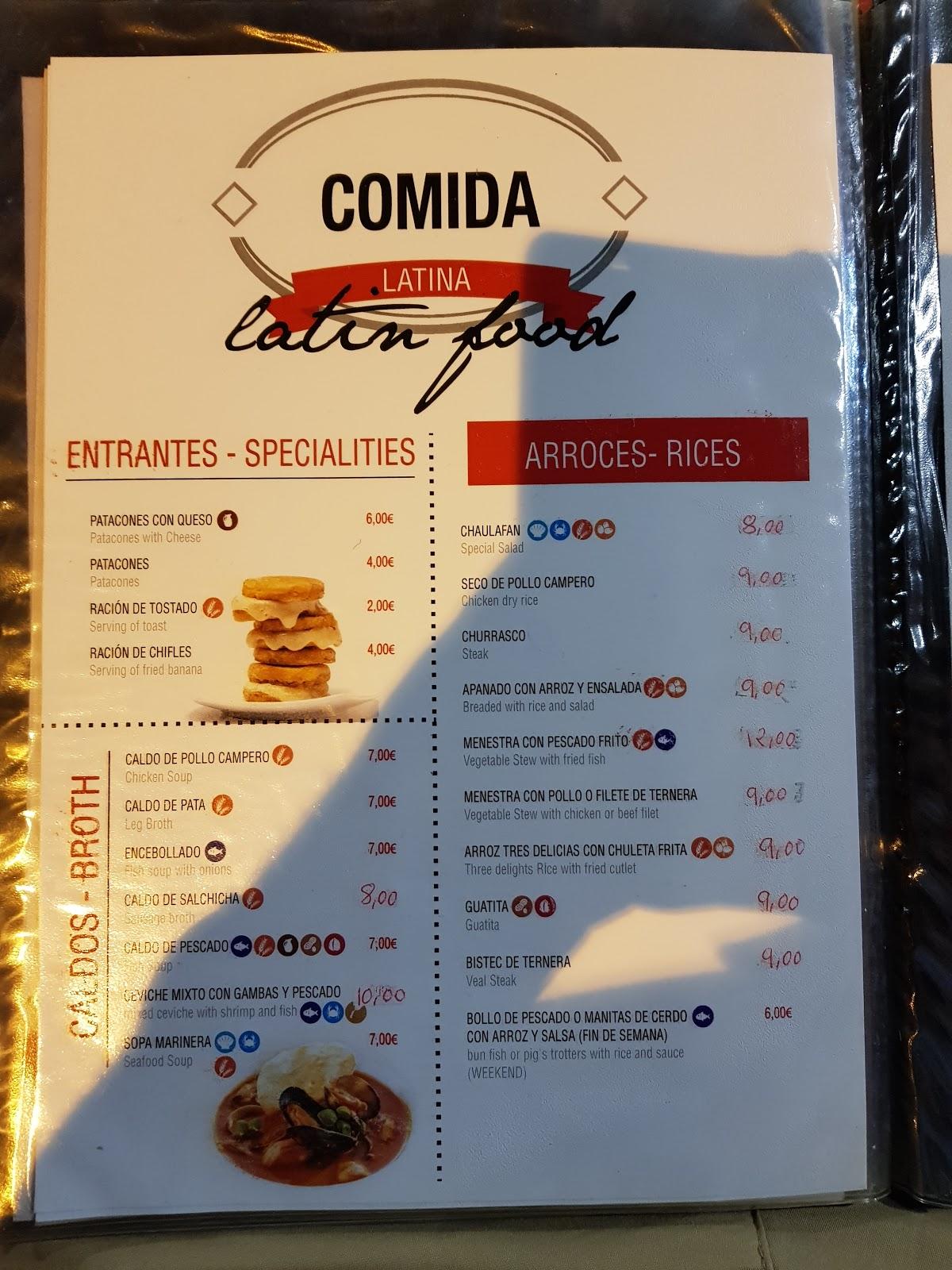 Carta de Bar Restaurante El Delfin, Los Alcázares