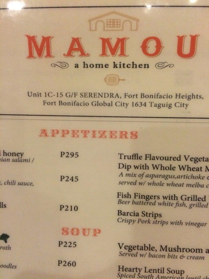 Menu at Mamou - A Home Kitchen steakhouse, Taguig, Mcarthur Avenue ...