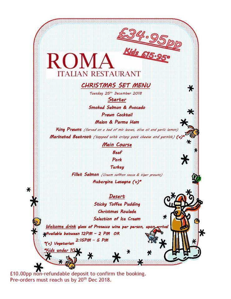 Menu at Roma Restaurant, Sunderland