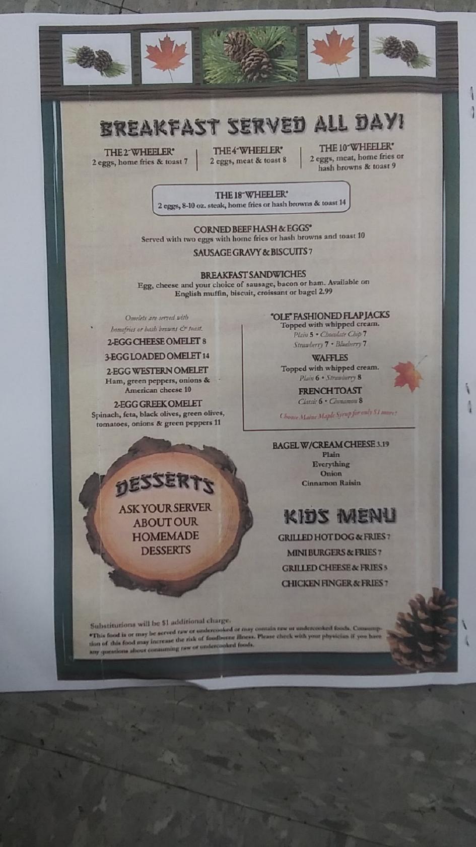 Menu at The White Elephant restaurant, Strong