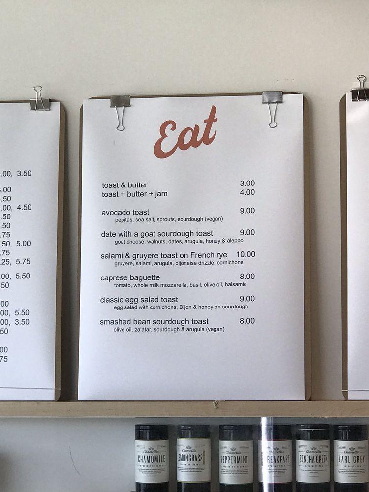 Menu at Dean: a coffee shop restaurant, Goleta