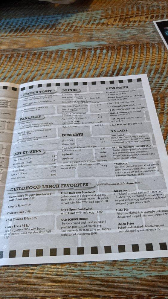 Menu at Old School Grub/ OSG Cafe, Mesa, E Main St