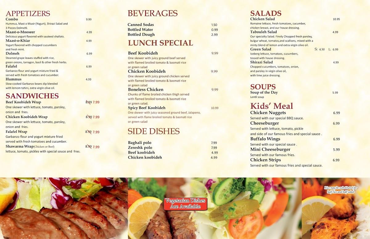 Menu at K Grill | Mediterranean | Persian | Halal restaurant | baklava ...