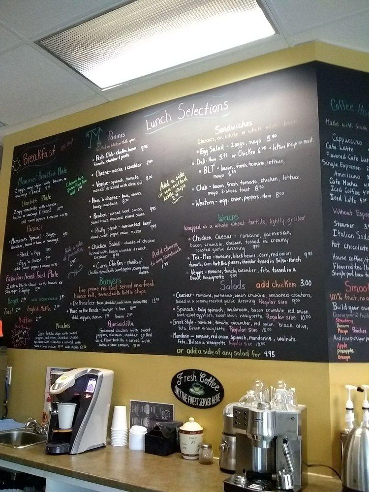 Menu at Memories Cafe, Liverpool