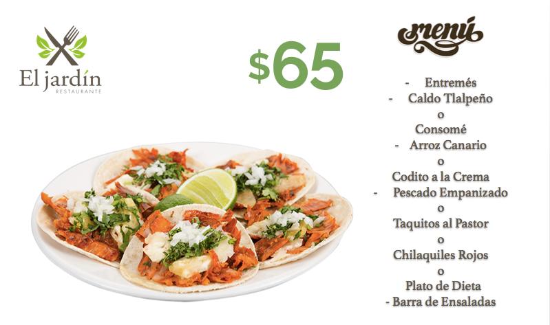 Carta de Restaurante El Jardín, Ciudad de México, C. Trigo 6