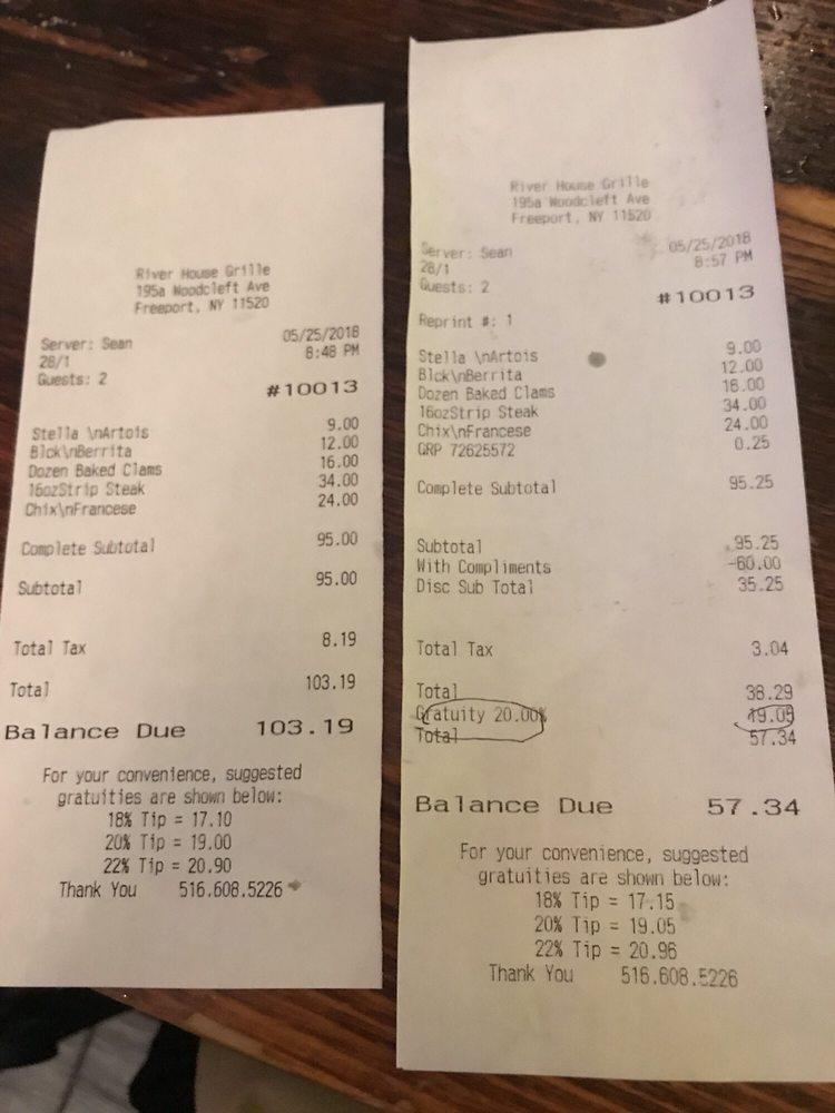 Menu at River House pub & bar, Freeport