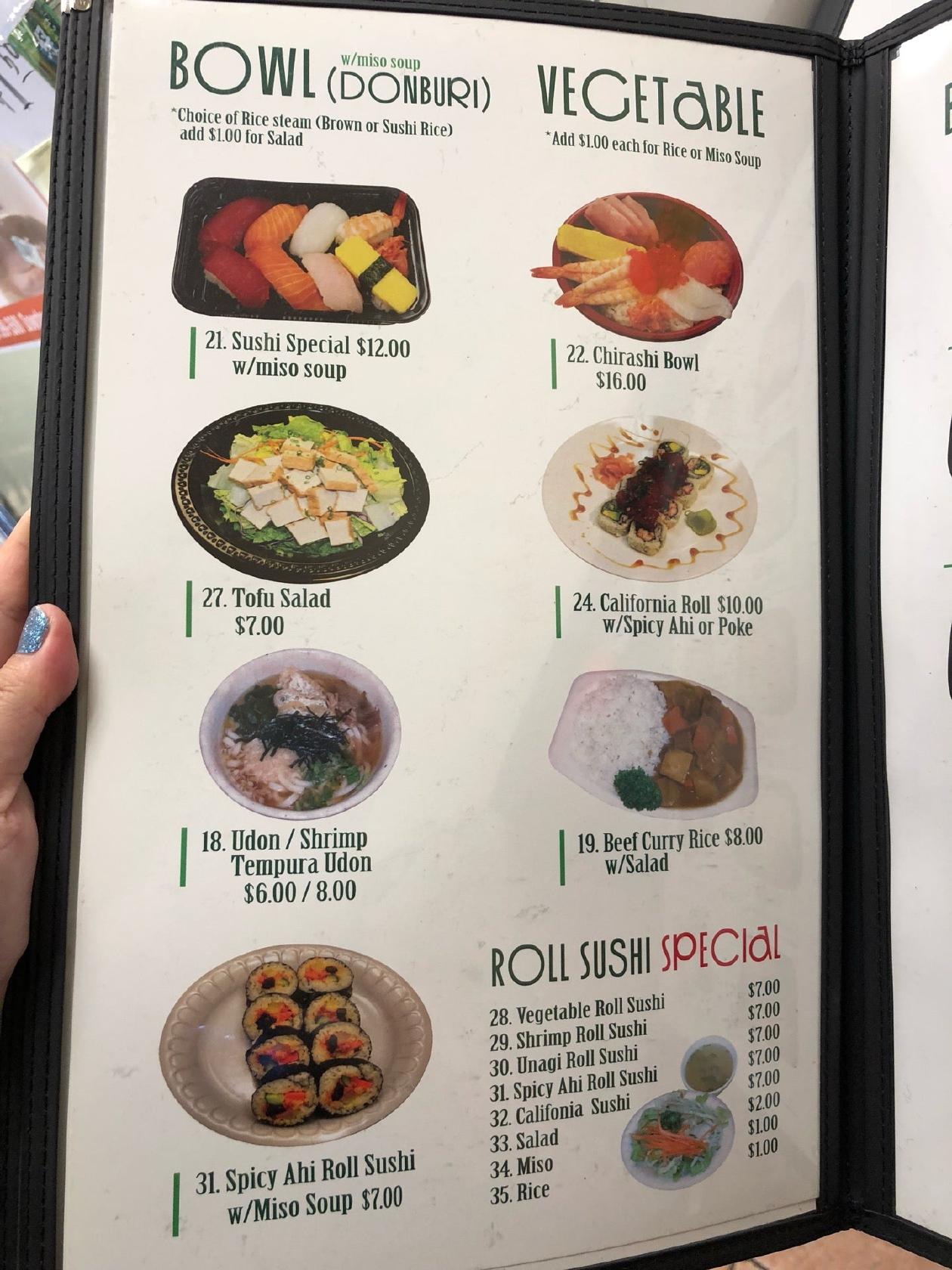 Menu at Ahi and Vegetable - Kapalama restaurant, Honolulu, Dillingham Blvd