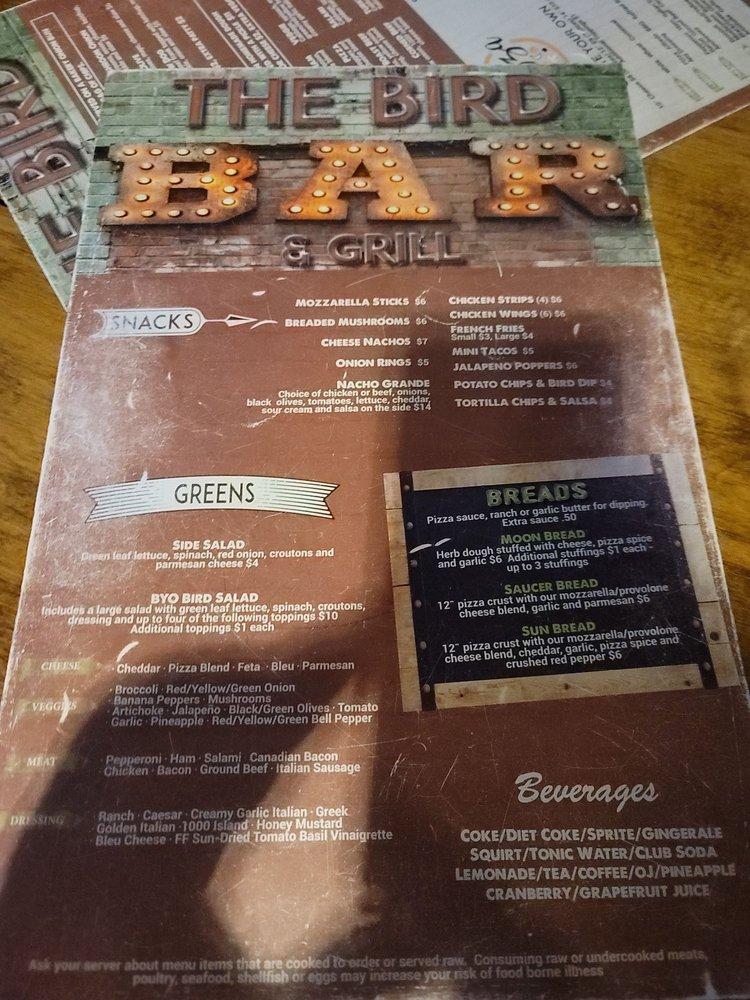 Menu at Bird Bar & Grill, Mount Pleasant