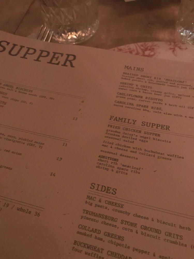 Menu at Root & Bone restaurant, New York City