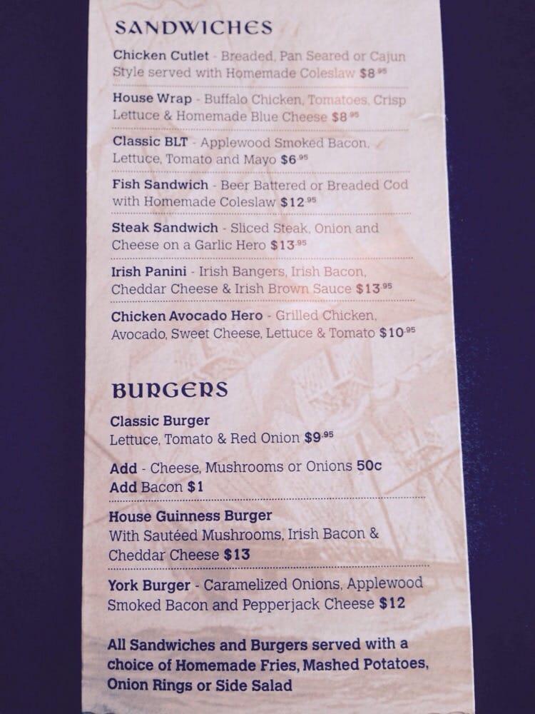 Menu at The Live Oak pub & bar, New York City, Fresh Pond Rd