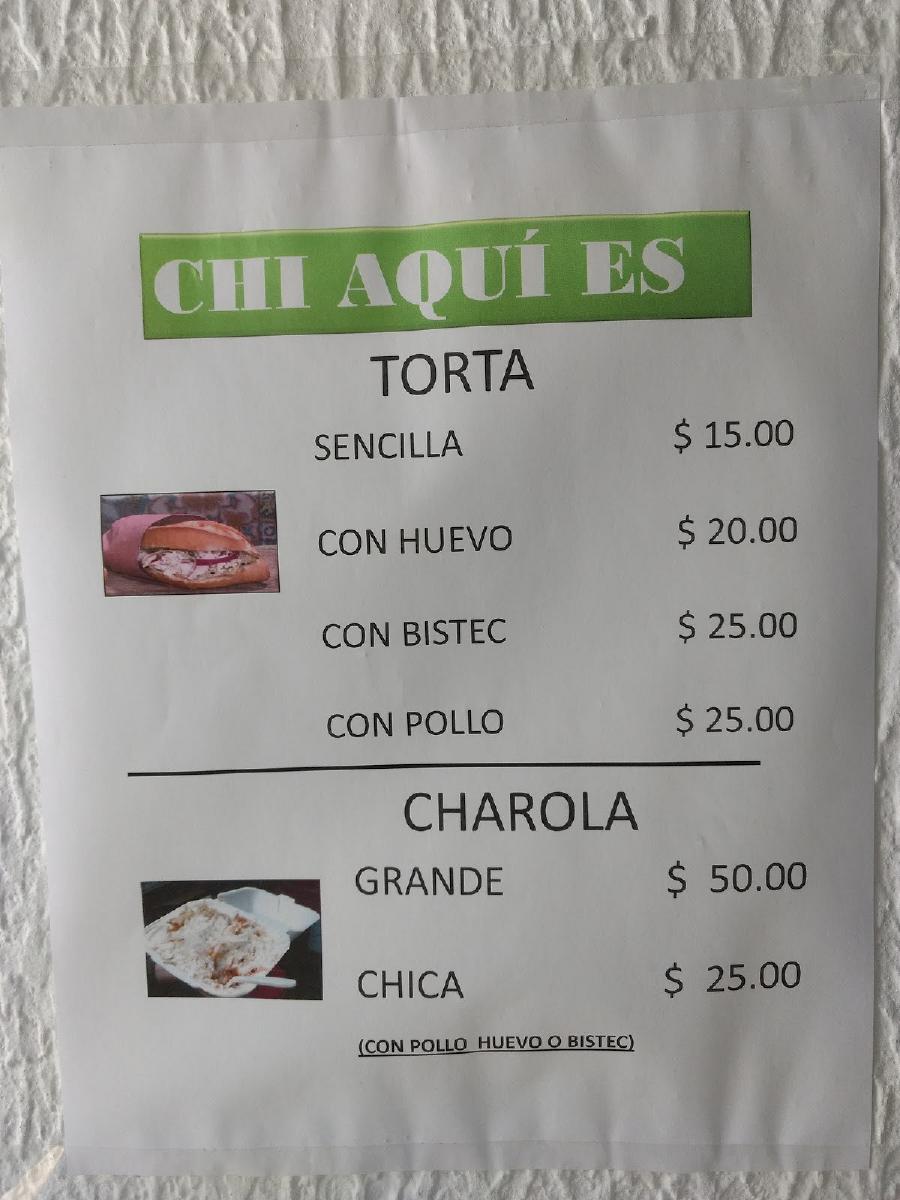 Menu at Chilaquiles Chi Aqui Es restaurant, Cuautitlán Izcalli