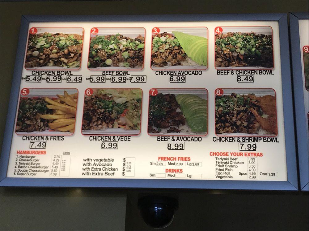Menu at Kasai Teriyaki Bowl fast food, Lawndale