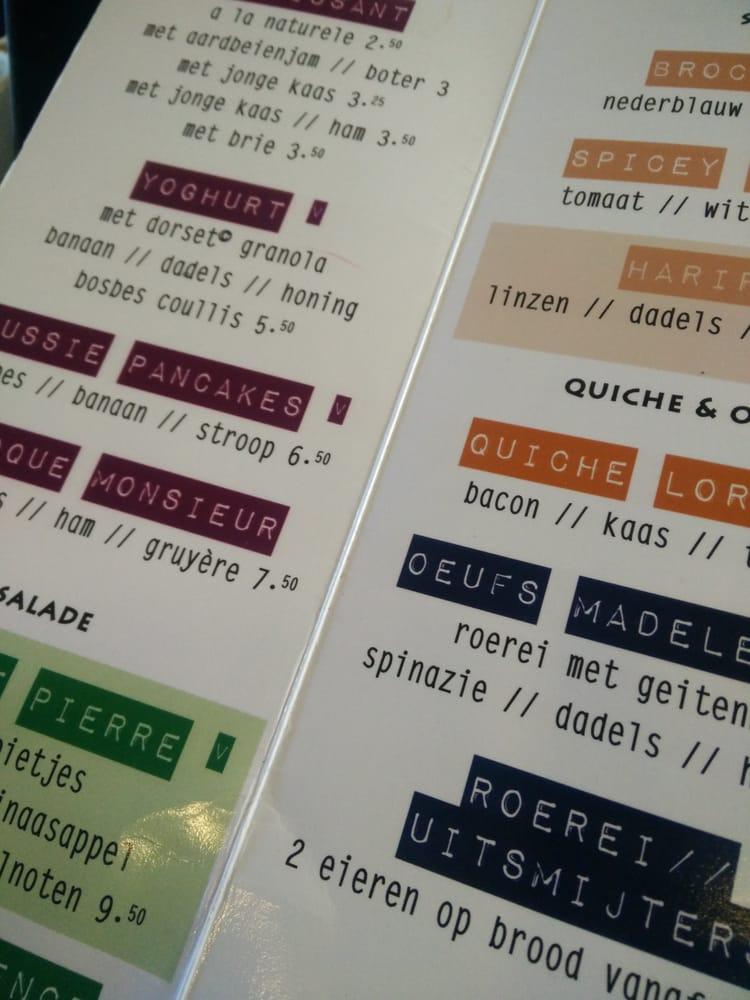 Carta de Café Madeleine, La Haya