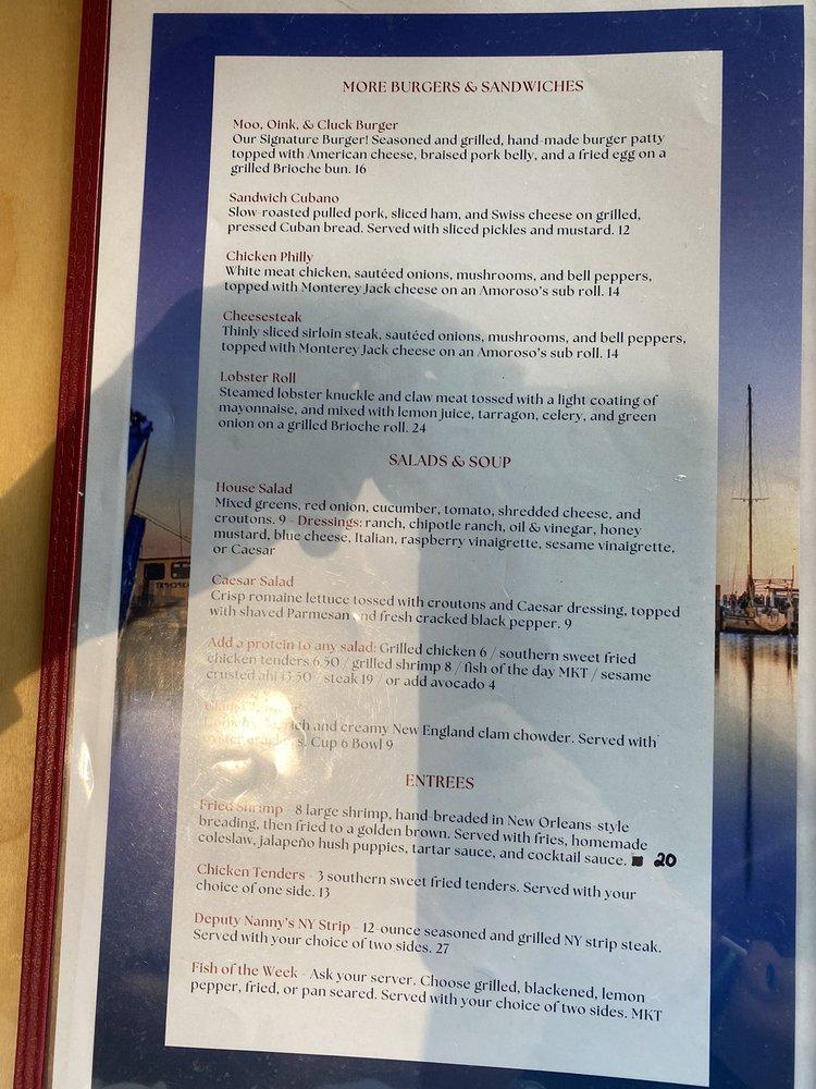 Menu at The Gnarly Marlin pub & bar, Rockport