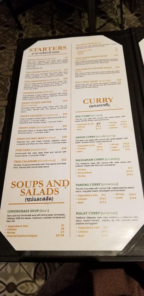 Menu at Chiang Rai Thai Kitchen and Bar, Markham