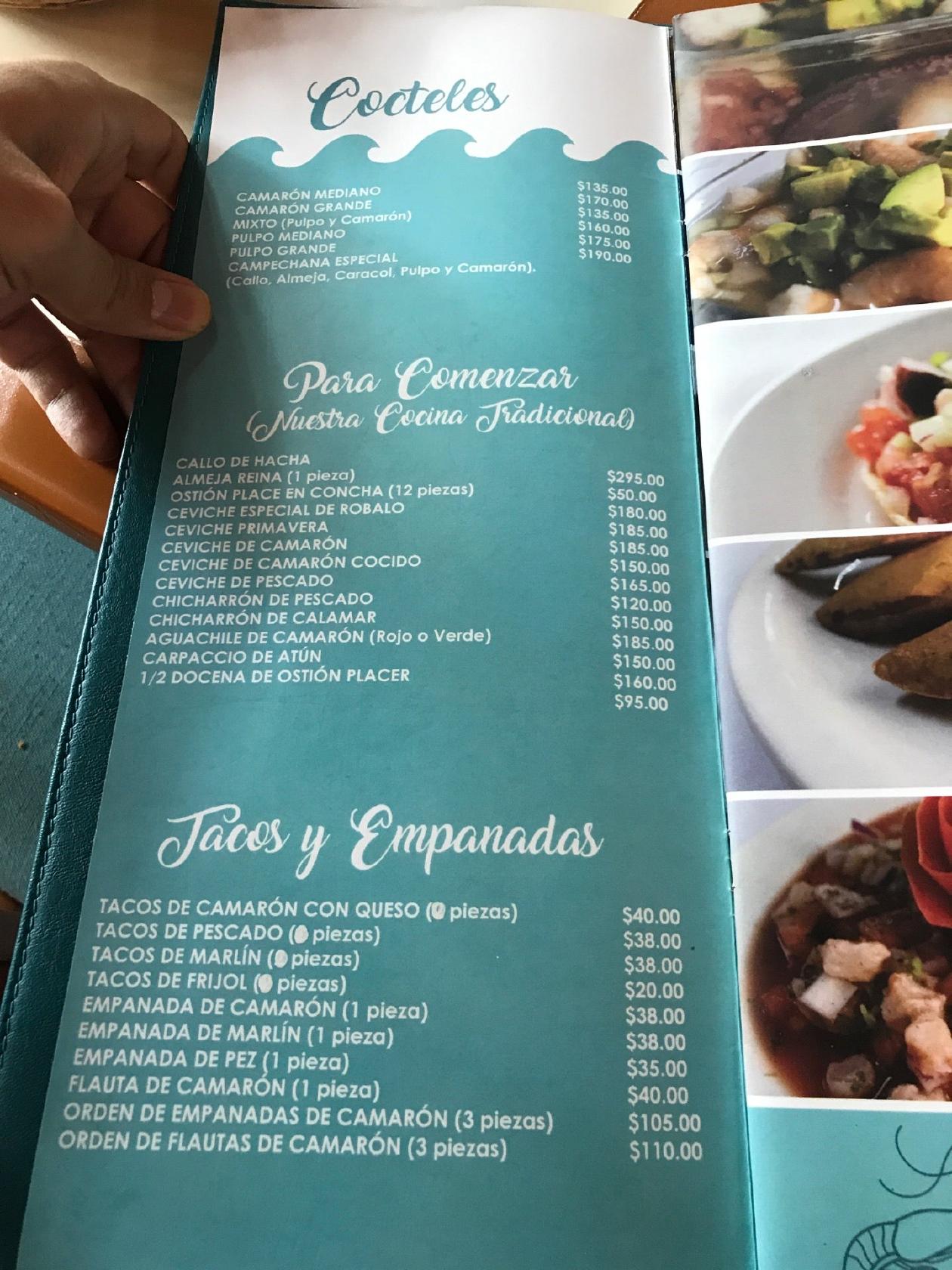 Carta de Restaurante El Pargo, Zapopan, Calz. Lázaro Cárdenas 4150