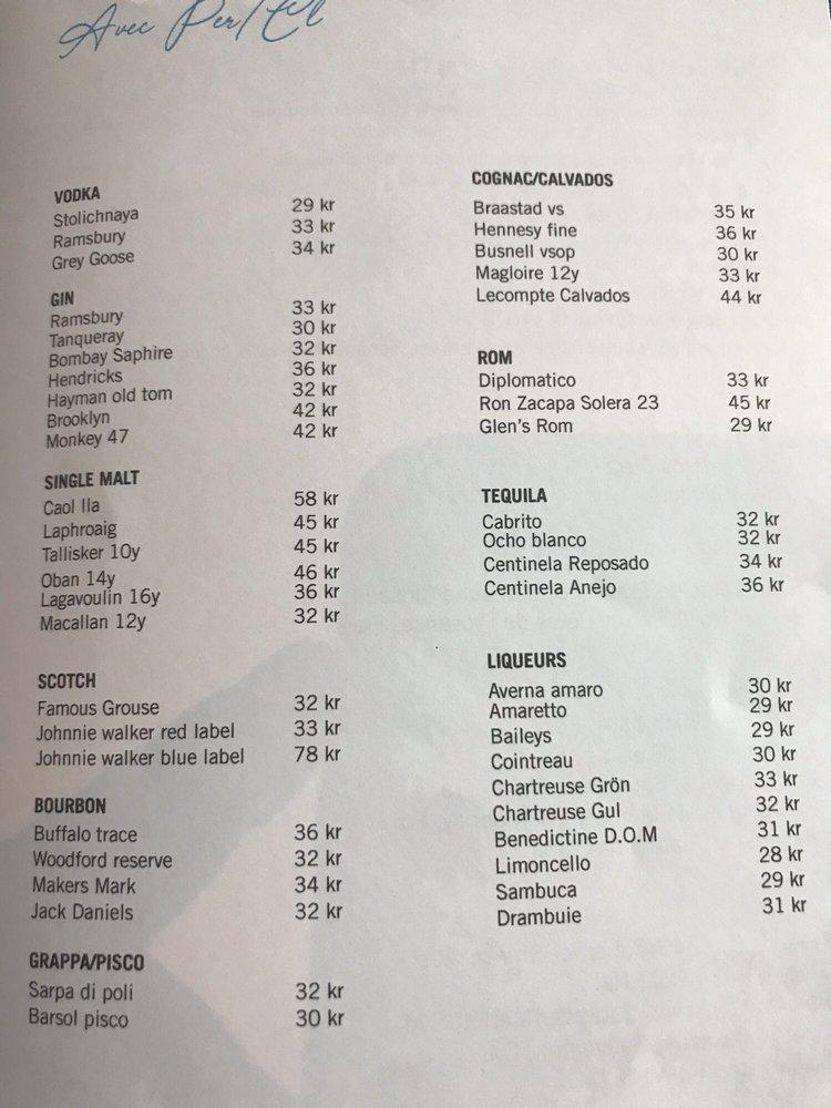 Menu at Glashuset Restaurant & Bar, Stockholm, Strandvägen 18