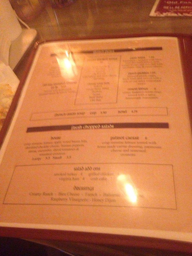 Menu at Patriots Grill BBQ, Gloucester
