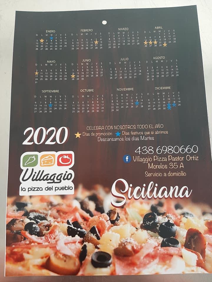 Menu at Villaggio Pizza Pastor Ortiz pizzeria, Pastor Ortiz